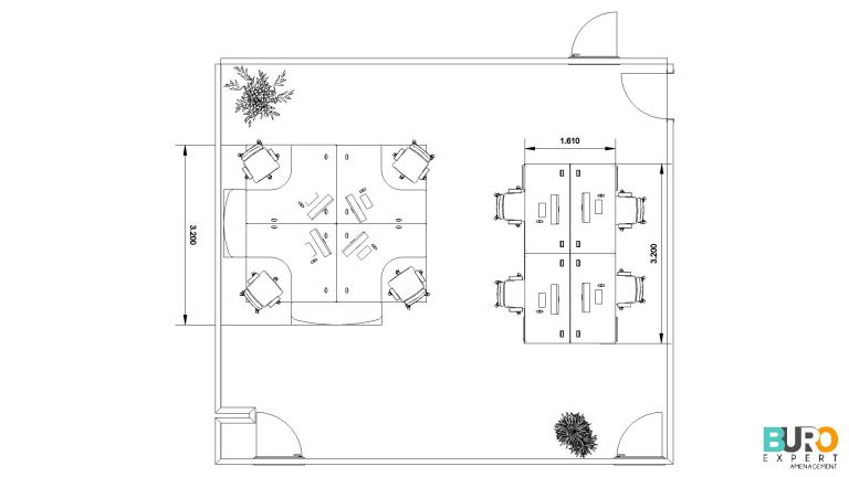 PLAN 2D BUREAU ADMINISTRATIF - Buro Expert Aménagement